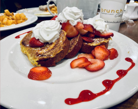 Red velvet French toast - Brunch Cafe